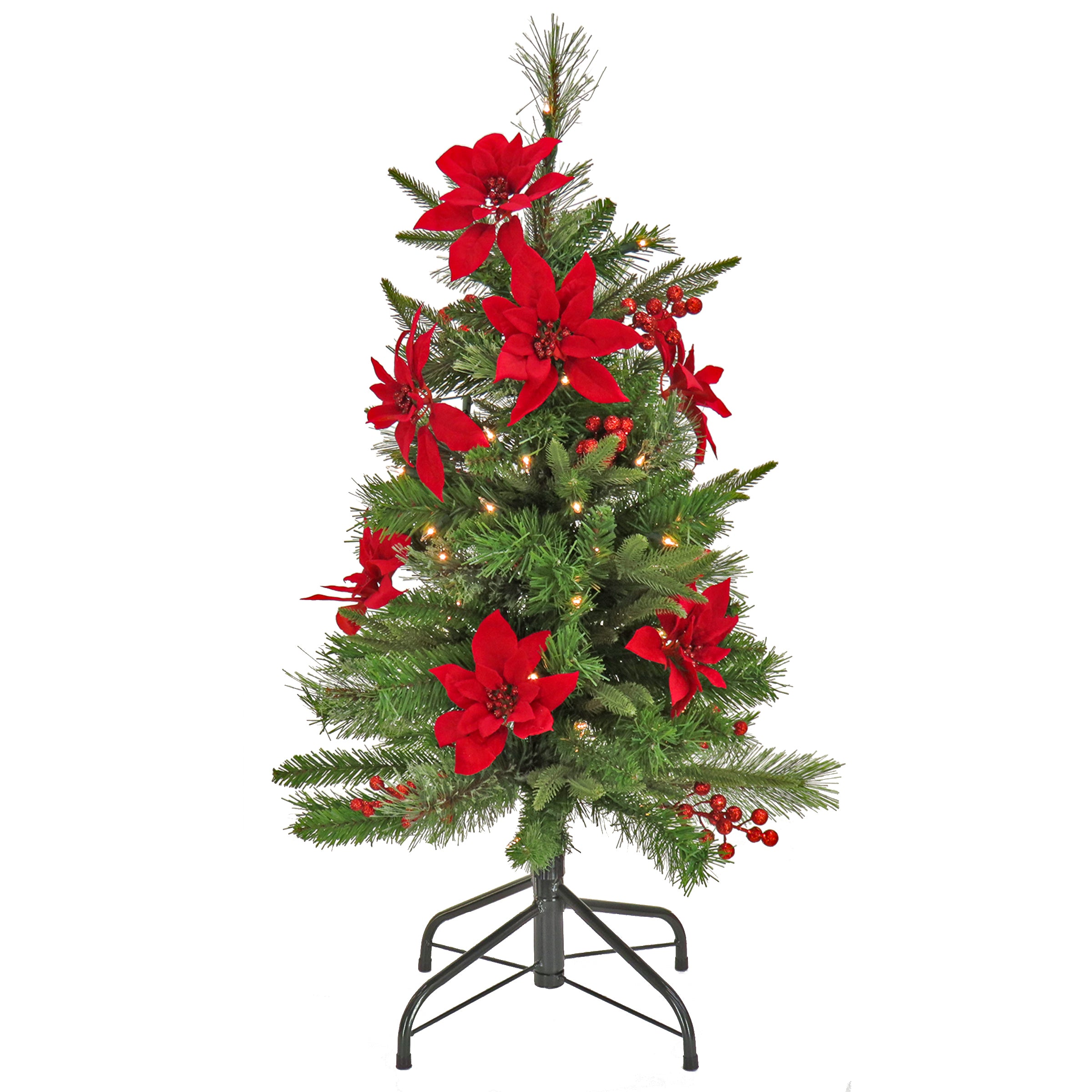3 ft. Pre-Lit Colonial Pencil Slim Tree with Clear Lights, Plug-In ...